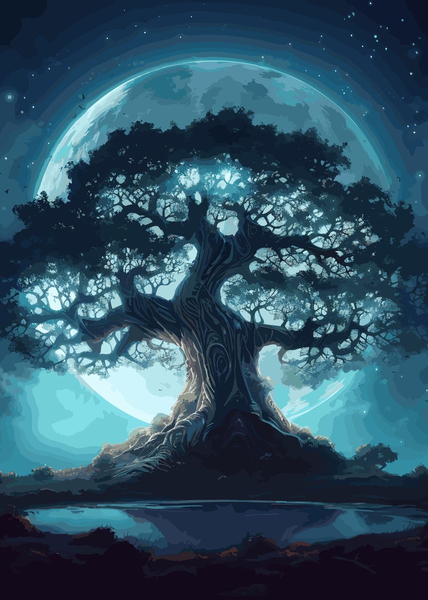 'Tree of Shadows' Poster, picture, metal print, paint by Ali Jane | Displate