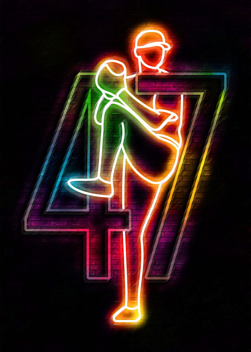 'baseball 47' Poster, picture, metal print, paint by Izmo Scribbles ...