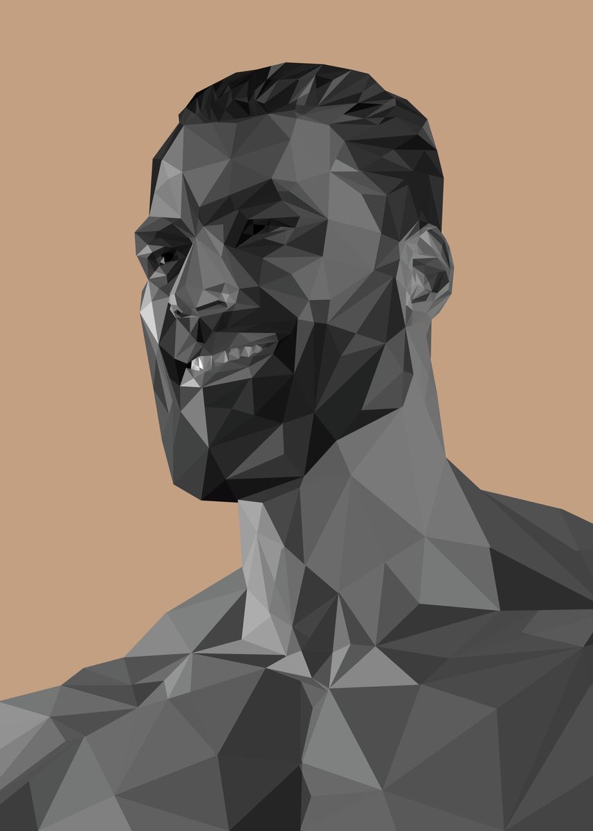 'giga chad meme' Poster, picture, metal print, paint by Lowpoly Posters ...