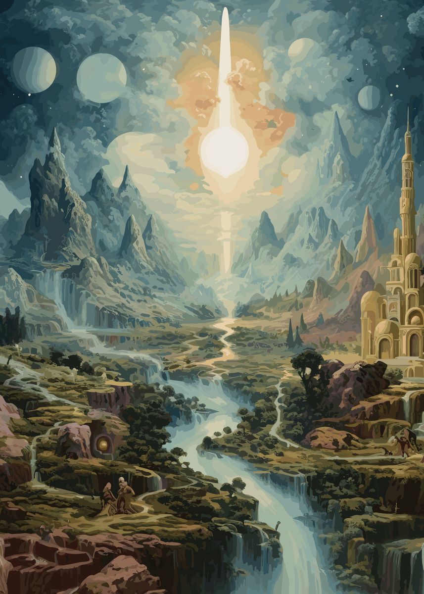 'Celestial Dreamscape' Poster, picture, metal print, paint by Peter ...