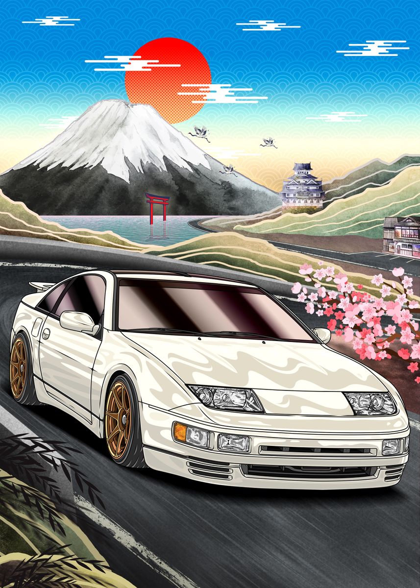 'JDM Nissan 300ZX Fairladyz' Poster, picture, metal print, paint by ...