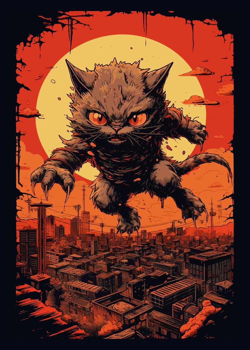'Cat Art' Poster, picture, metal print, paint by Jihana Mariam | Displate