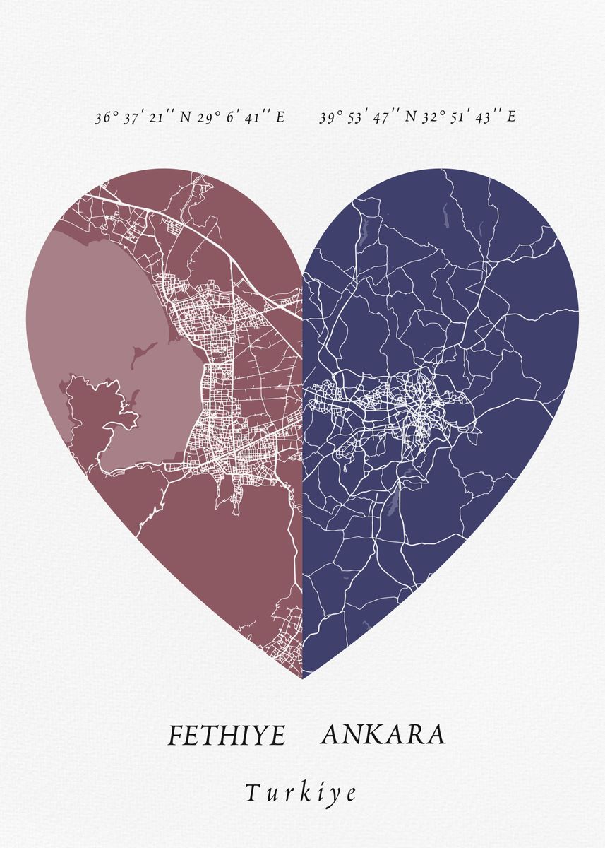 'Fethiye and Ankara' Poster, picture, metal print, paint by Terrance ...