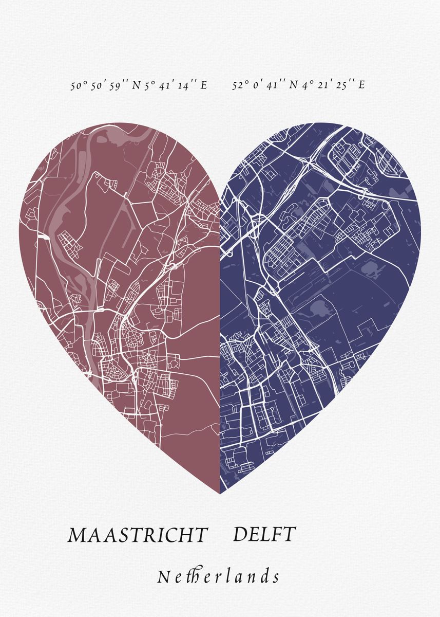 'Maastricht and Delft' Poster, picture, metal print, paint by Terrance ...