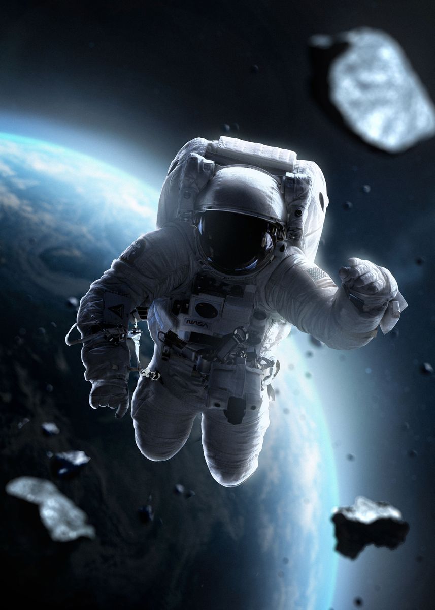 'Cosmonaut' Poster, picture, metal print, paint by Elipscease | Displate