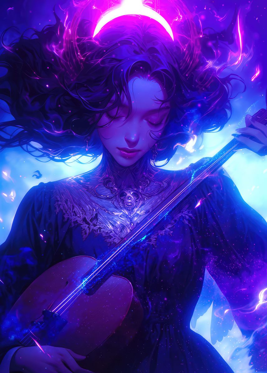 'Neon Music' Poster, picture, metal print, paint by Xi Designs | Displate