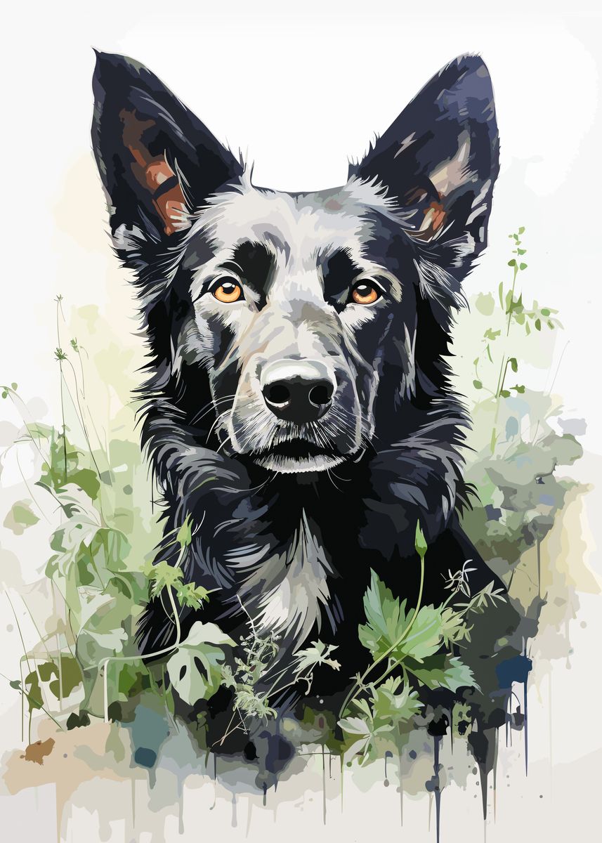 'Dog Wildlife Painting' Poster by Lamaan Aesthetic | Displate