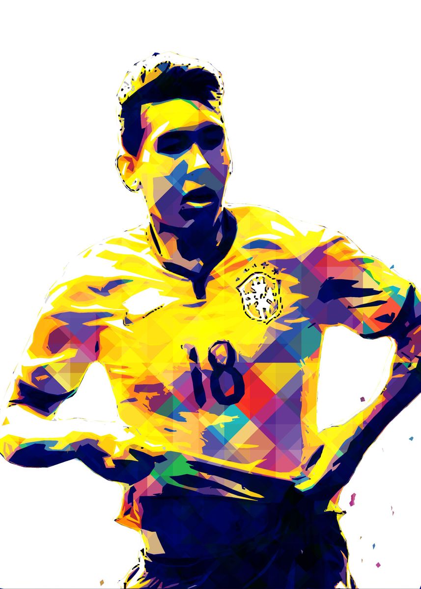 'Roberto Firmino Brazil ' Poster, picture, metal print, paint by ...
