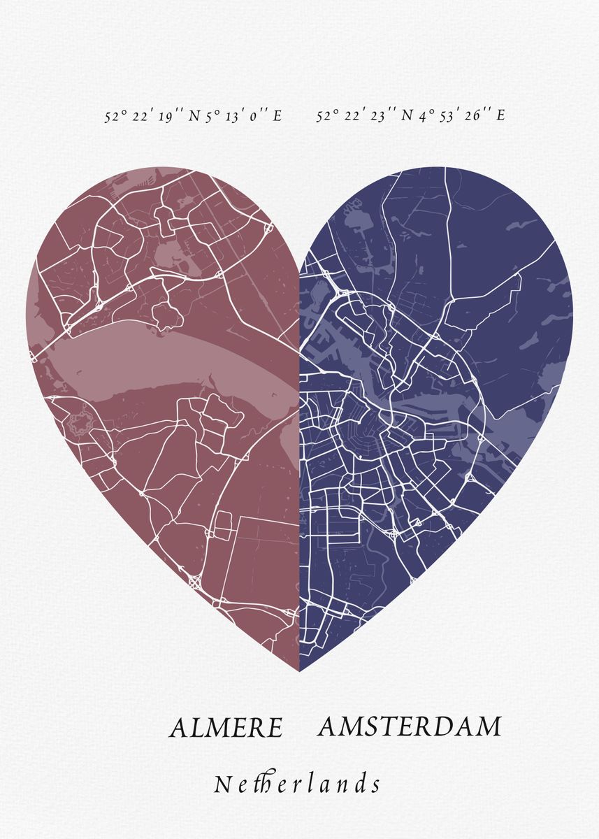 'Almere and Amsterdam' Poster, picture, metal print, paint by Terrance ...