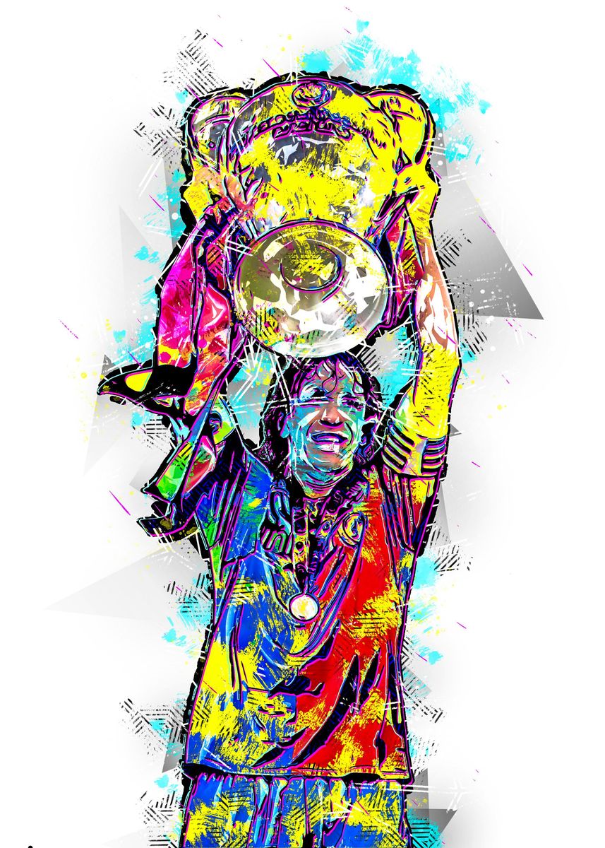 'Carles Puyol Color' Poster by Joanne Clarke | Displate