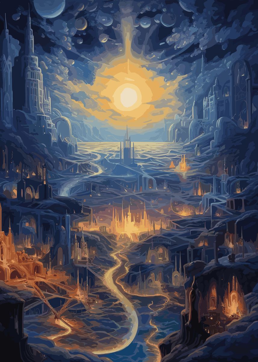 'Celestial Dreamscape' Poster, picture, metal print, paint by Peter ...