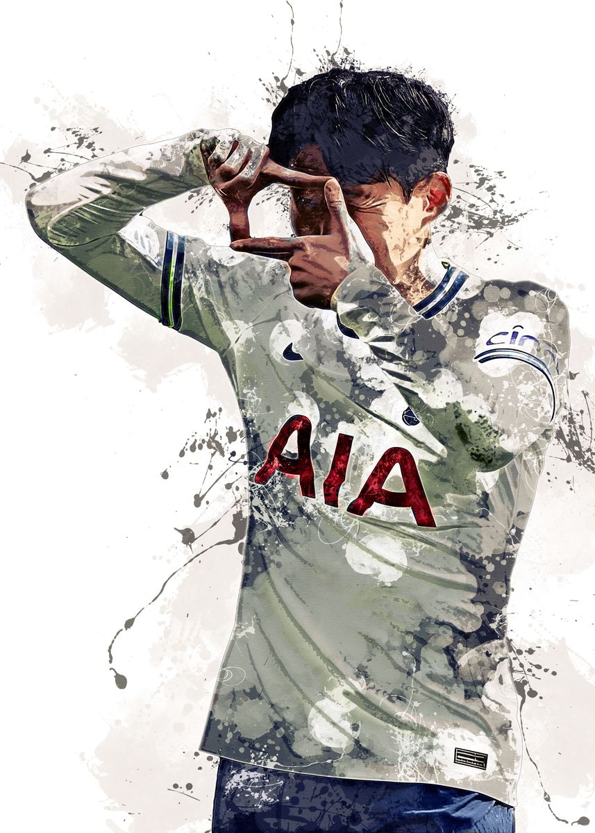 'Son Heung Min Tottenham' Poster, picture, metal print, paint by Ollie ...