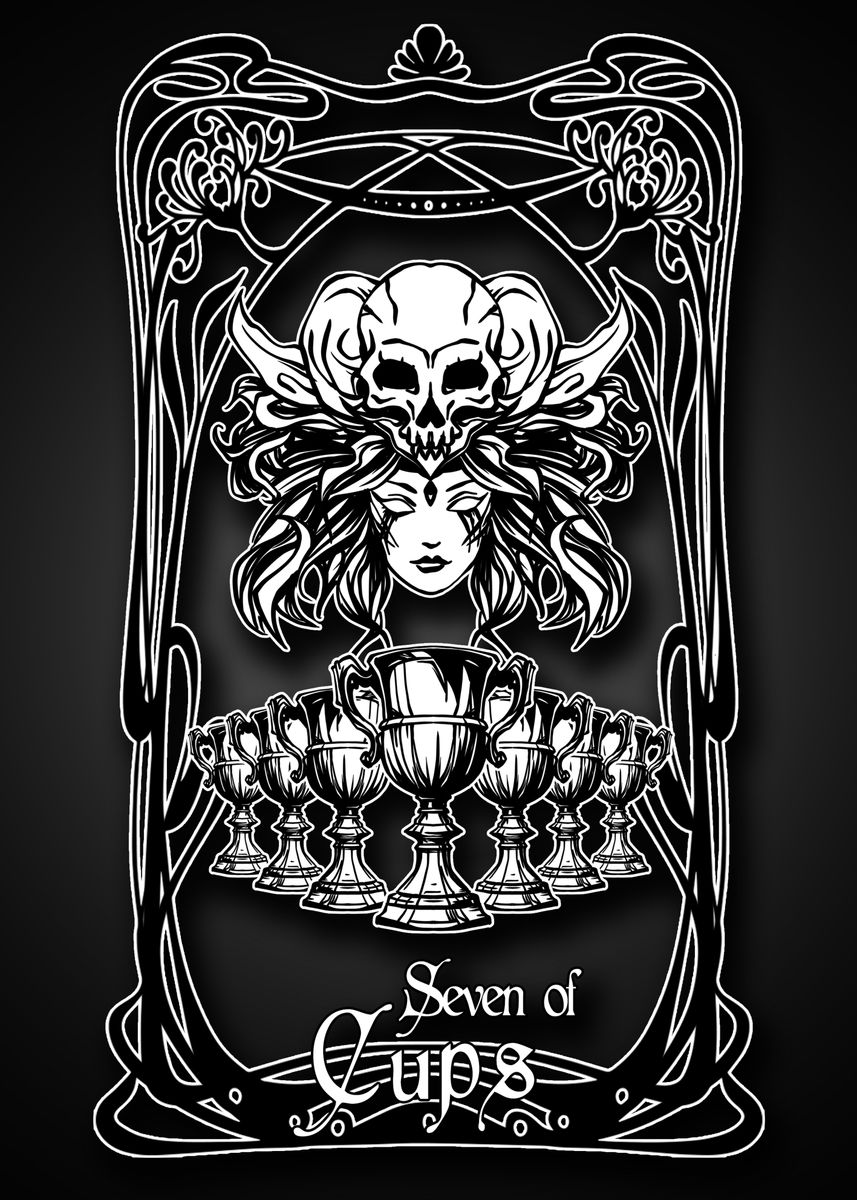 'Tarot Seven of Cups' Poster, picture, metal print, paint by LouteCrea ...