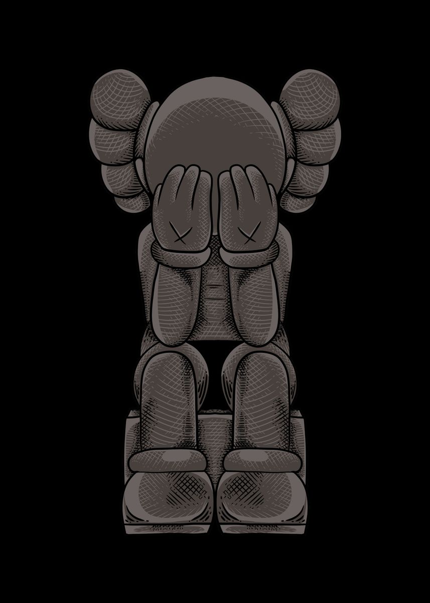 'Kaws' Poster, picture, metal print, paint by Dedew Doublede | Displate