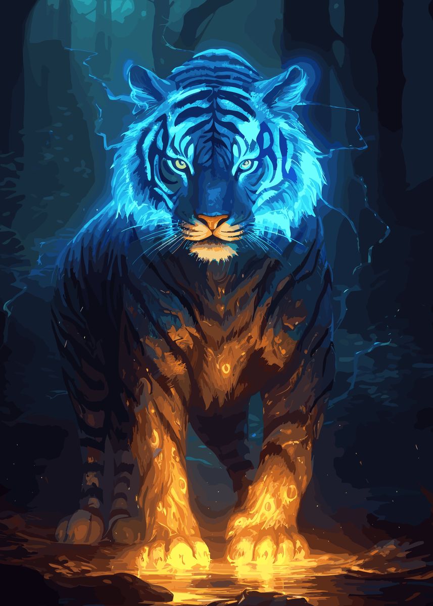 'Magic Tiger' Poster by OdieBrakusJr | Displate