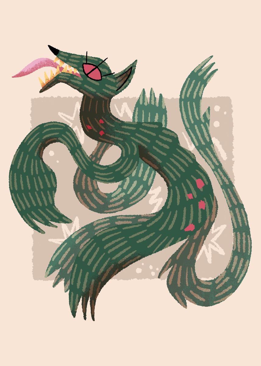 'Chupacabra Cryptid Art' Poster, picture, metal print, paint by Sophie ...