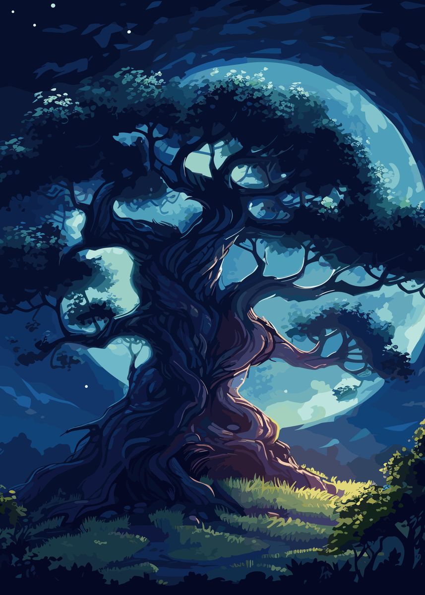 'Tree of Shadows' Poster, picture, metal print, paint by Ali Jane | Displate