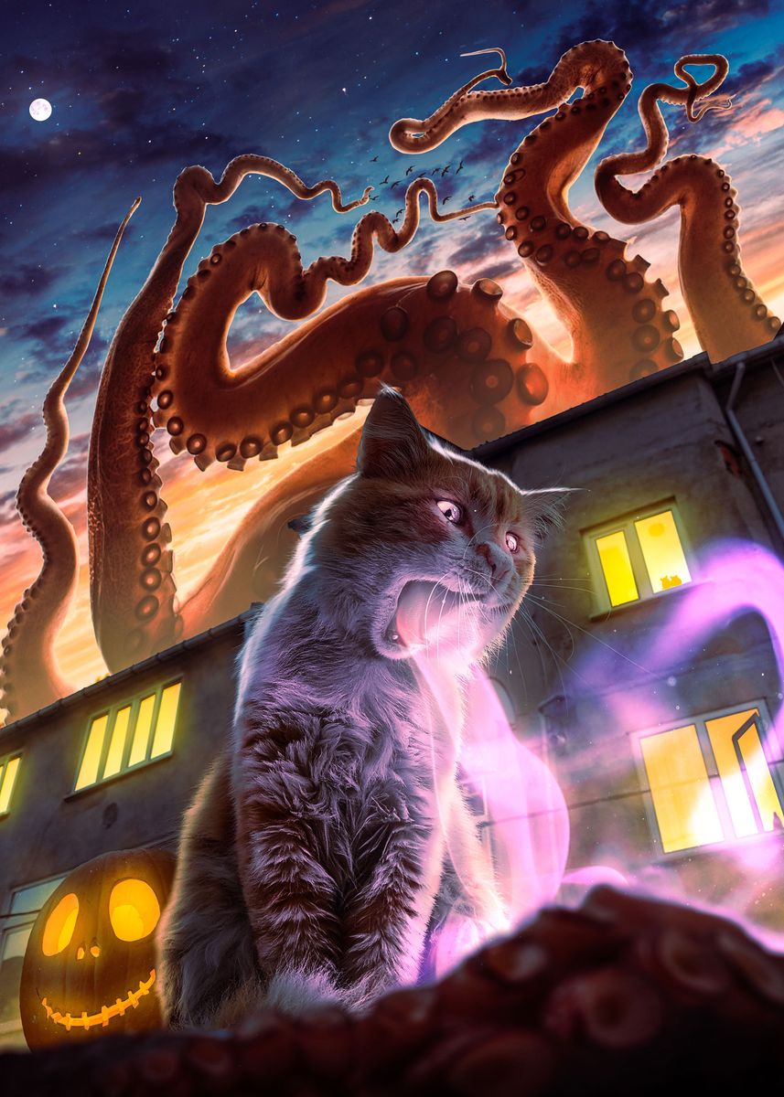 'Your Soul Is Meow' Poster, picture, metal print, paint by Elipscease ...