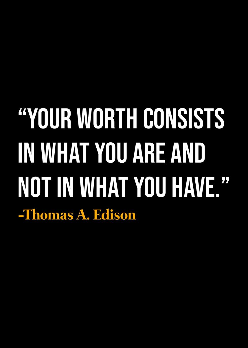 'Thomas Edison Quote ' Poster, picture, metal print, paint by KAGE ...