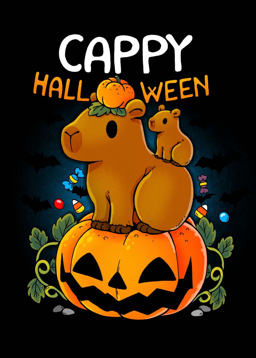 'Cappy Halloween' Poster, picture, metal print, paint by Valentina ...