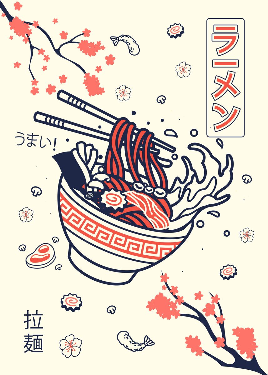 'Ramen' Poster, picture, metal print, paint by Faissal Thomas | Displate