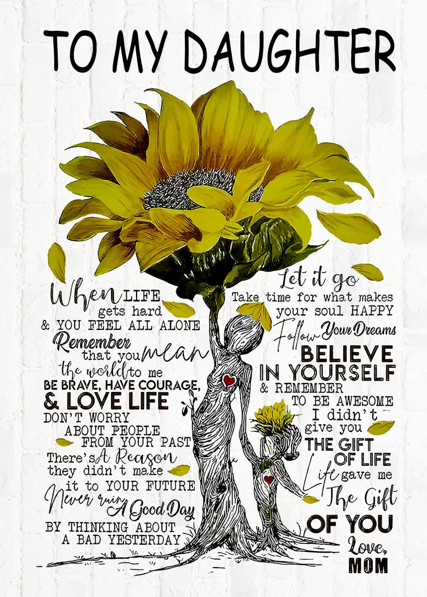 'To My Daughter From Mom' Poster, picture, metal print, paint by Loves ...