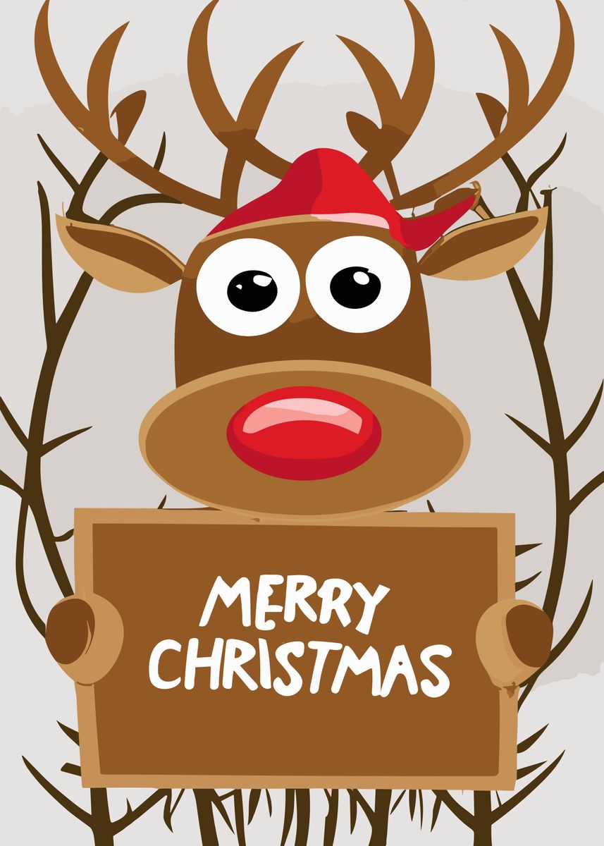 'Funny Christmas Deco' Poster, picture, metal print, paint by Color My ...