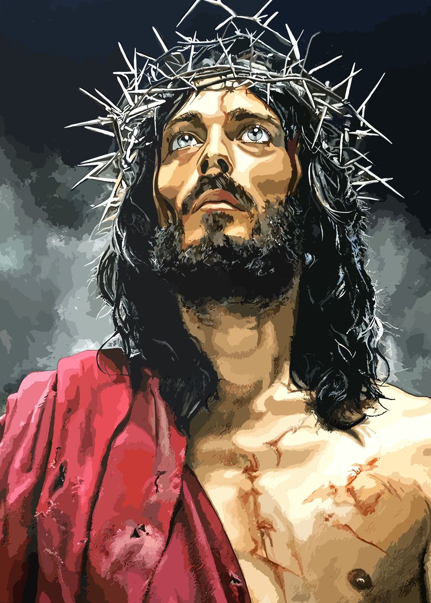 'Jesus' Poster, picture, metal print, paint by Obie Jacobi | Displate