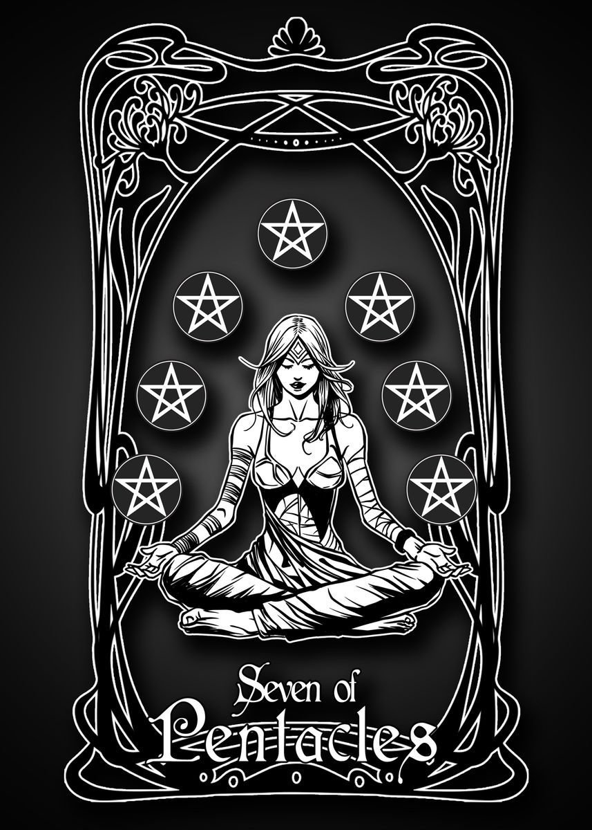 'Tarot Seven of Pentacles' Poster by LouteCrea | Displate