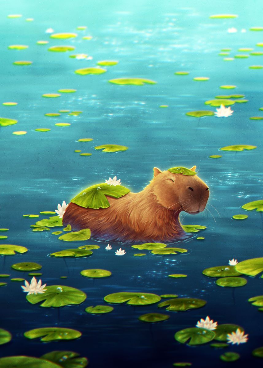'Happybara' Poster by Danielle English | Displate