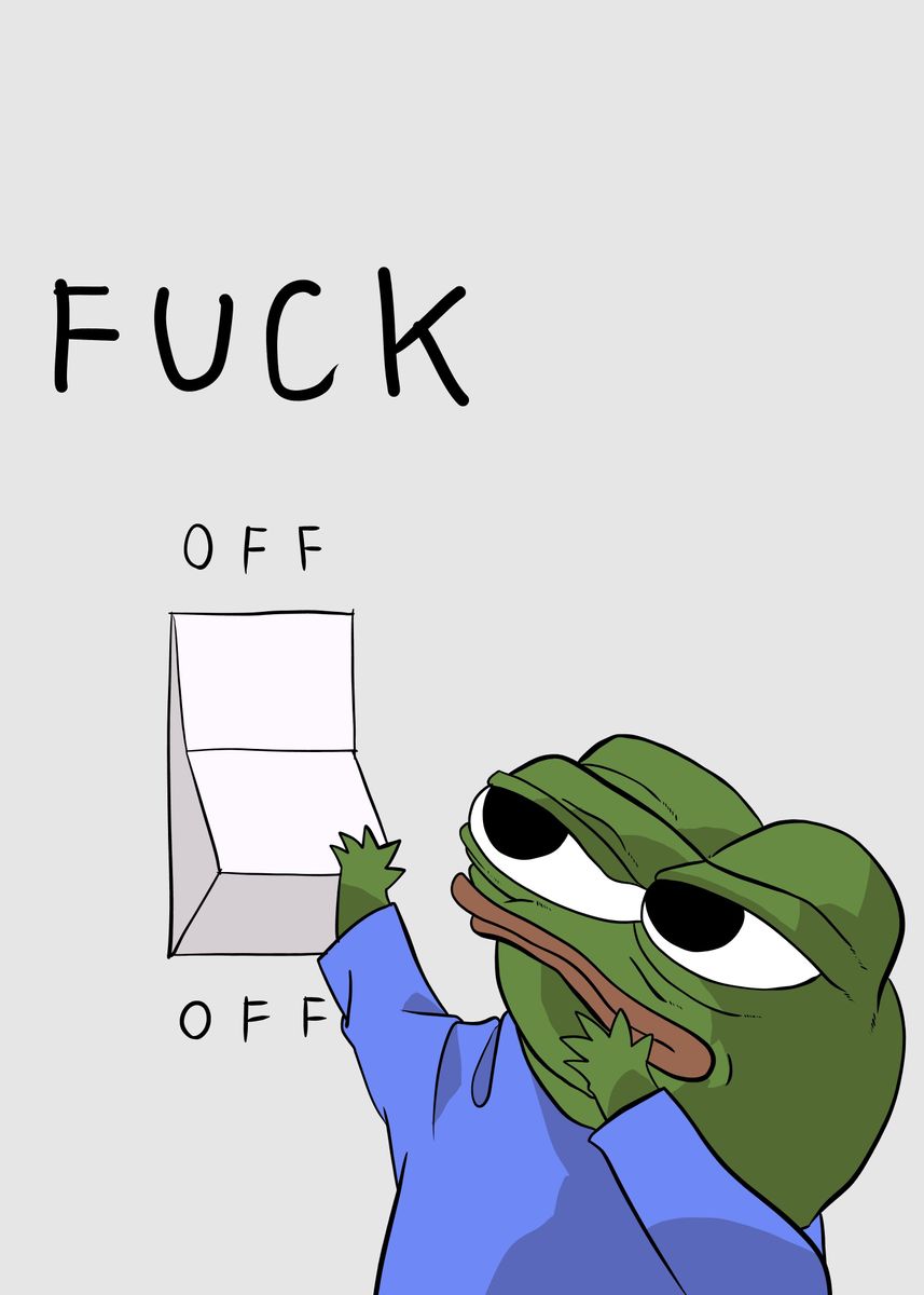 'mean pepe' Poster, picture, metal print, paint by eunoia | Displate