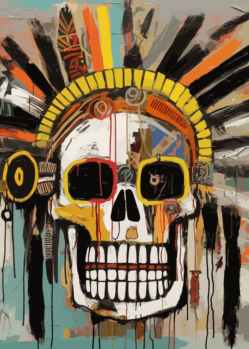 'Basquiat Style Skull' Poster, picture, metal print, paint by Ardyce ...