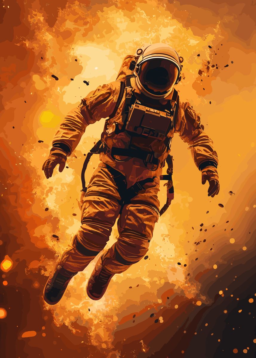 'Astronaut Floating Space' Poster by Peter Parker | Displate