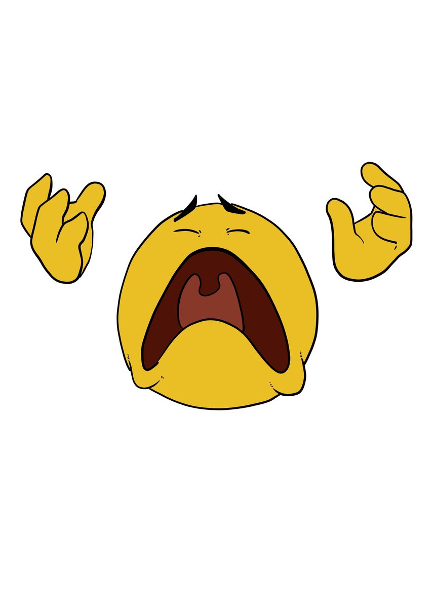 'funny sad emoji' Poster, picture, metal print, paint by eunoia | Displate