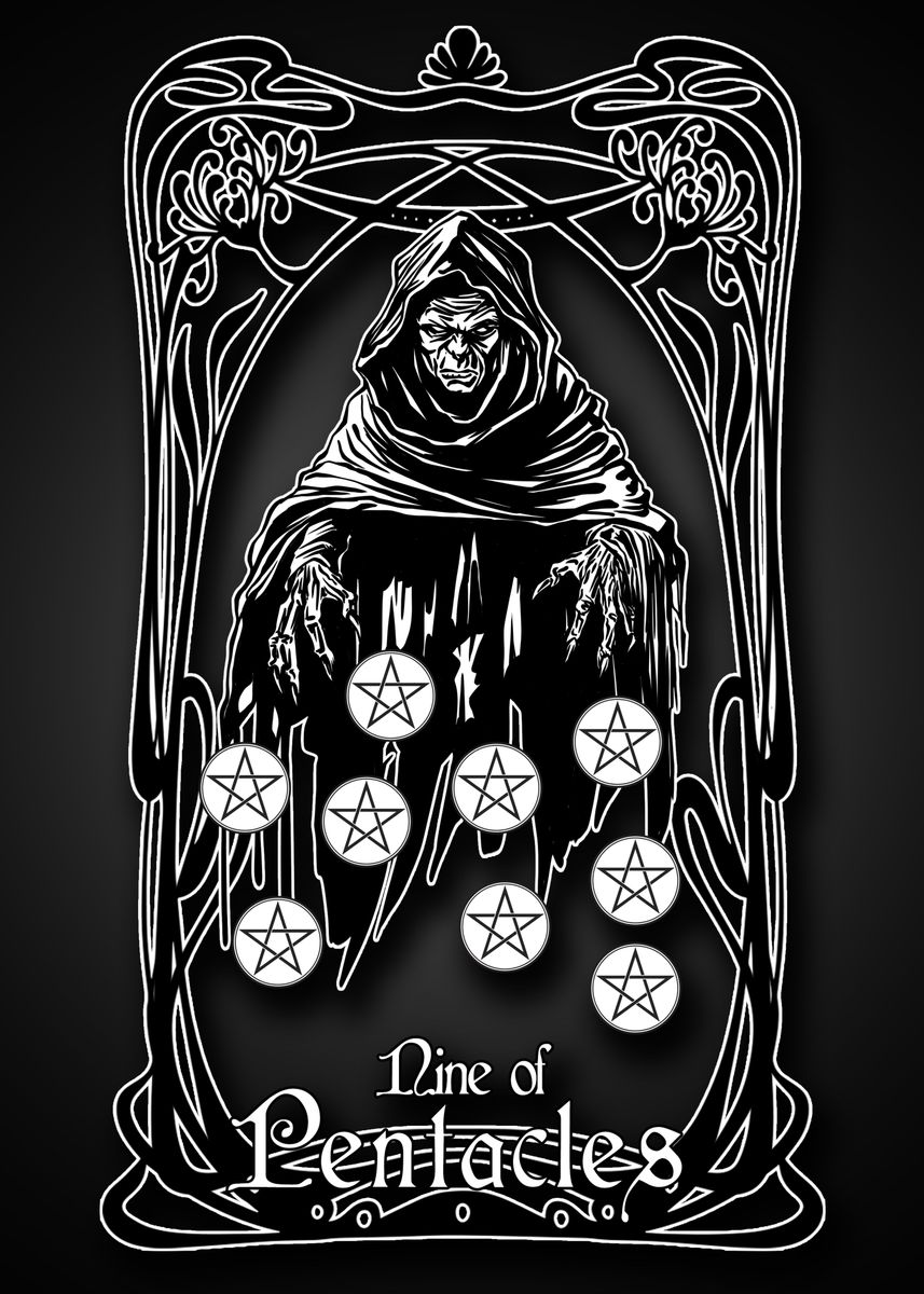 'Tarot Nine of Pentacles' Poster, picture, metal print, paint by ...