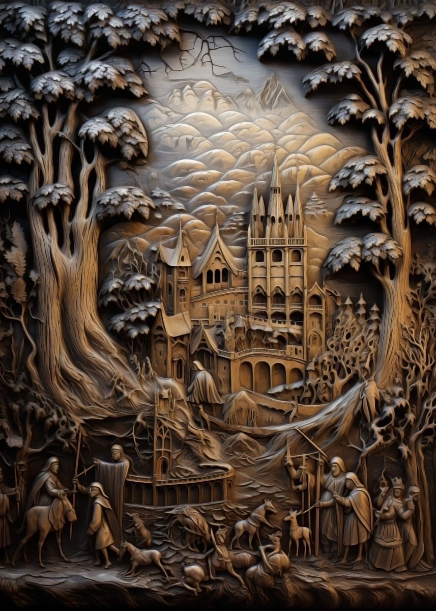 'medieval inscription war' Poster, picture, metal print, paint by ...