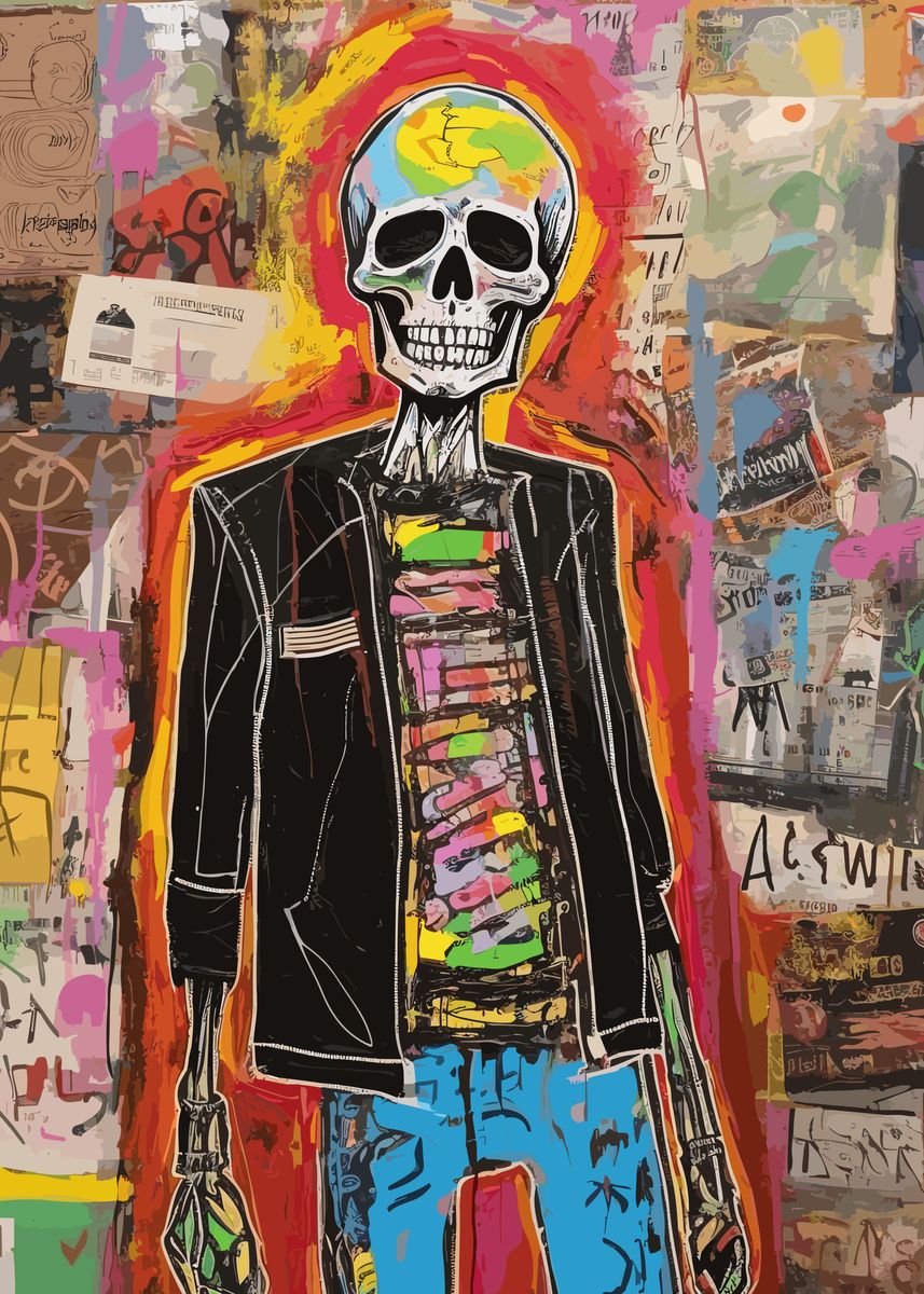 Basquiat Graffiti Skull