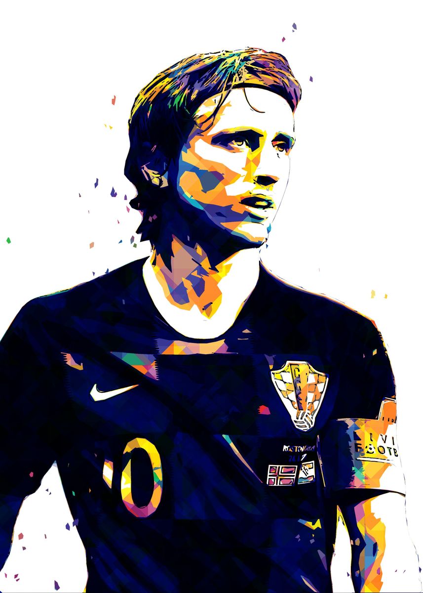 'Luka Modric Croatia' Poster, picture, metal print, paint by RobertHall ...