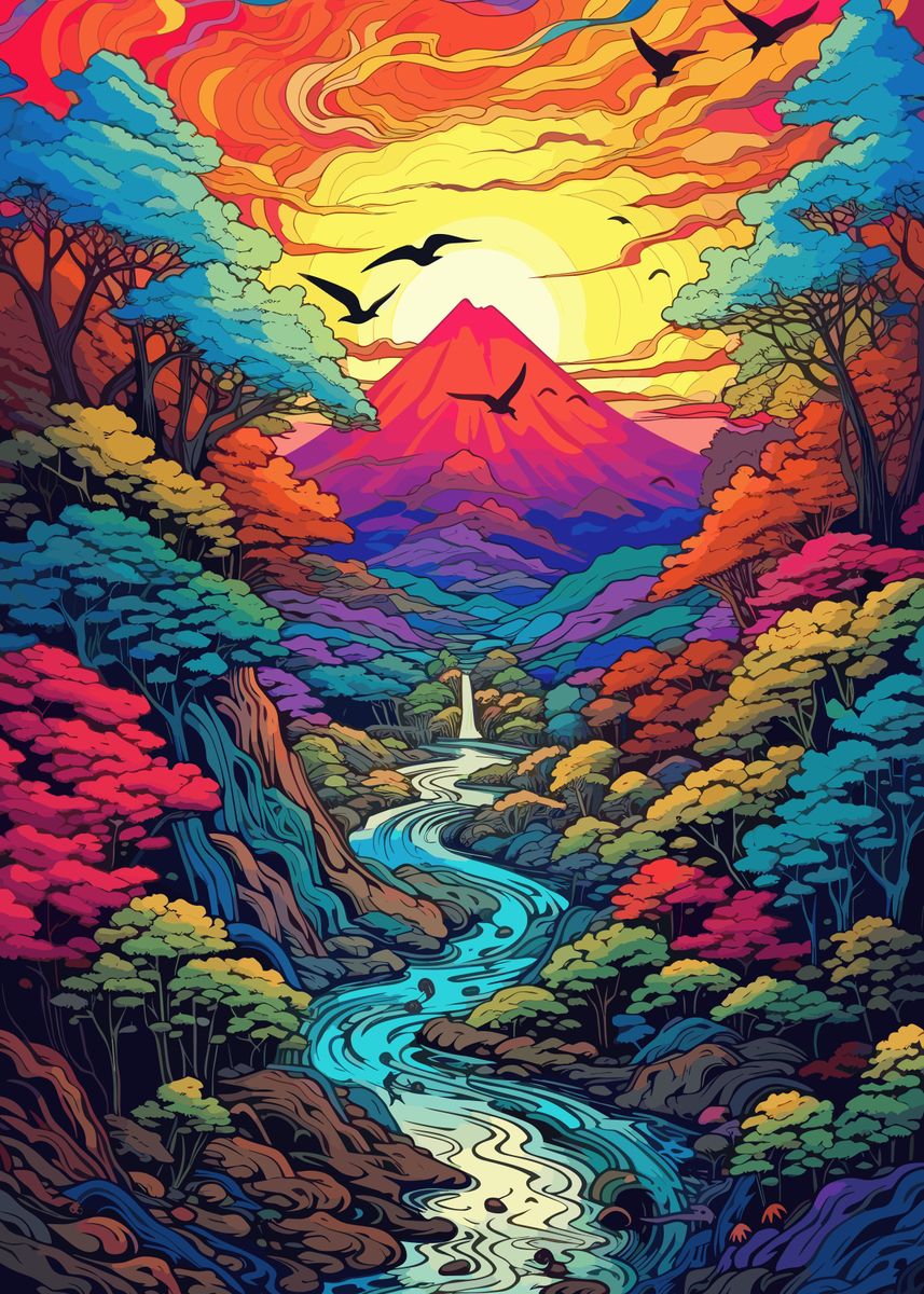 'Abstract Color Landscape' Poster, picture, metal print, paint by ...