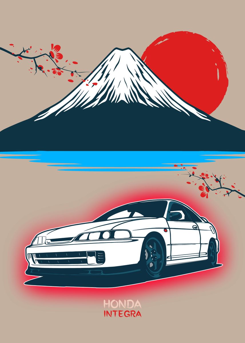 'honda mountain fuji car' Poster by wyattsnow | Displate