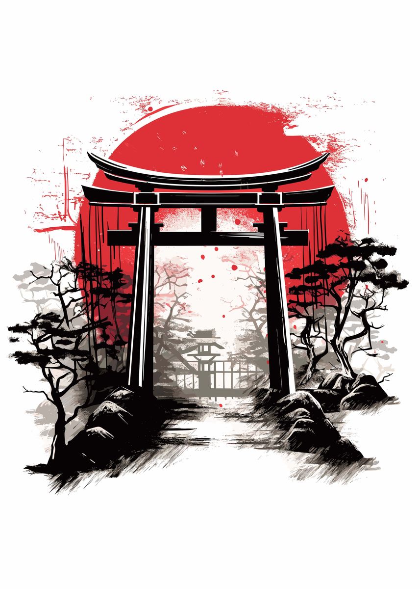 'Japanese Torigate' Poster, picture, metal print, paint by Richard ...