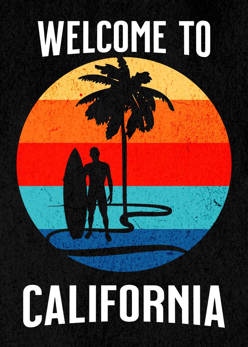 'WELCOME TO CALIFORNIA' Poster, picture, metal print, paint by Atomic ...
