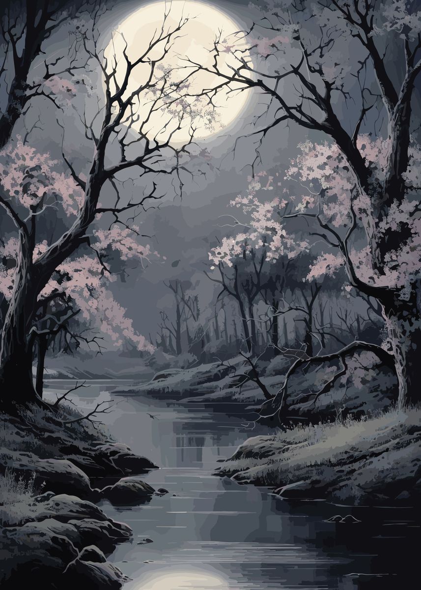 'Magical Moonlight' Poster, picture, metal print, paint by Aamir Brock ...