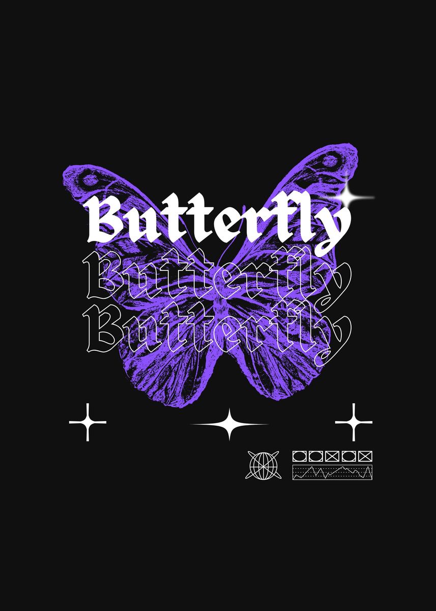 'purple butterfly ' Poster, picture, metal print, paint by AL Store ...