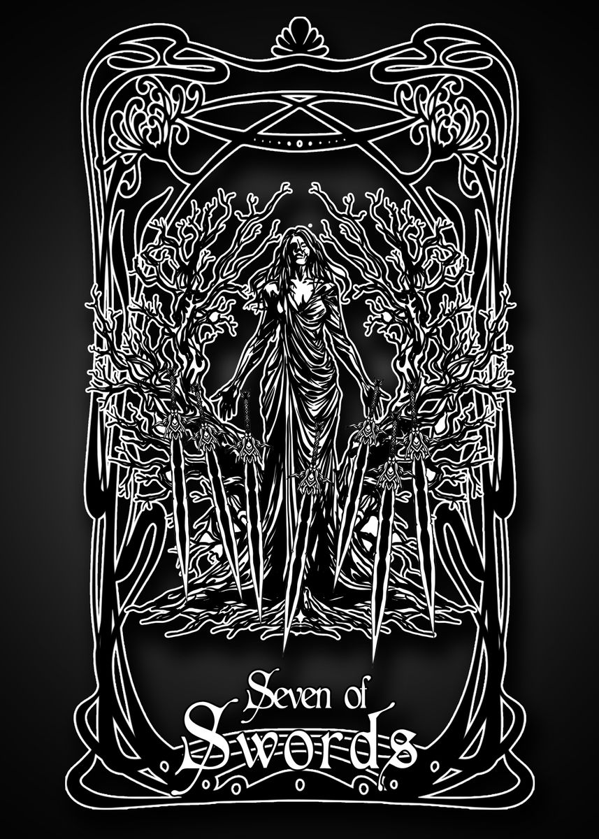 'Tarot Seven of Swords' Poster, picture, metal print, paint by ...