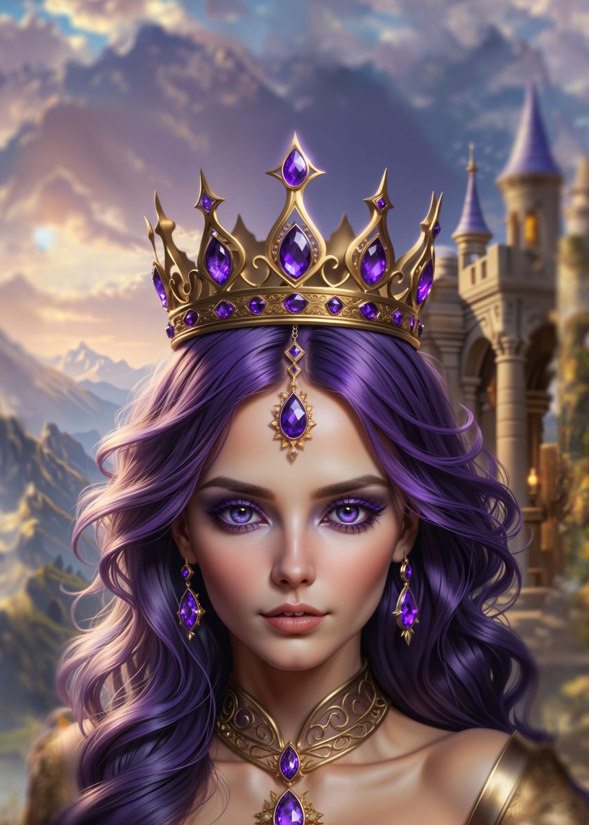'Amethyst fantasy queen' Poster, picture, metal print, paint by ...