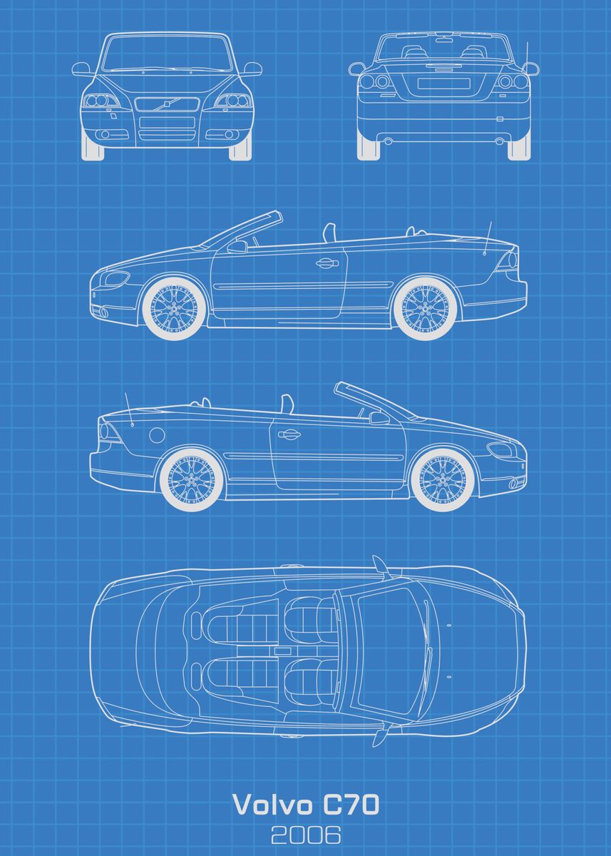 'Volvo C70 2006' Poster, picture, metal print, paint by Aleksandras ...