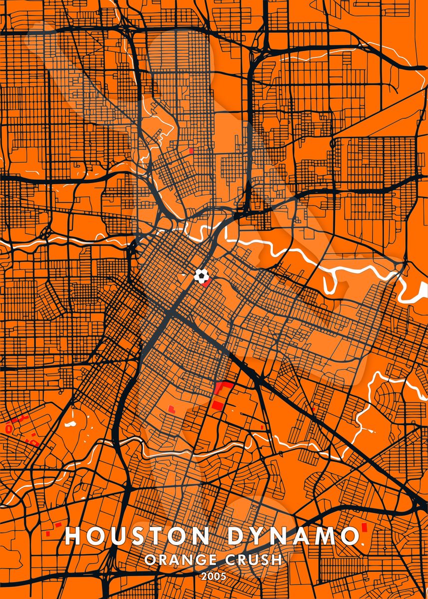 'Houston Dynamo ' Poster, picture, metal print, paint by Beiler Korey ...