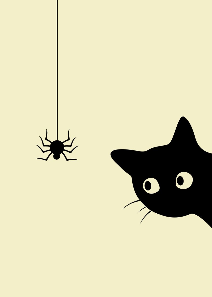 'Cat and Spider' Poster by Muezzahero | Displate