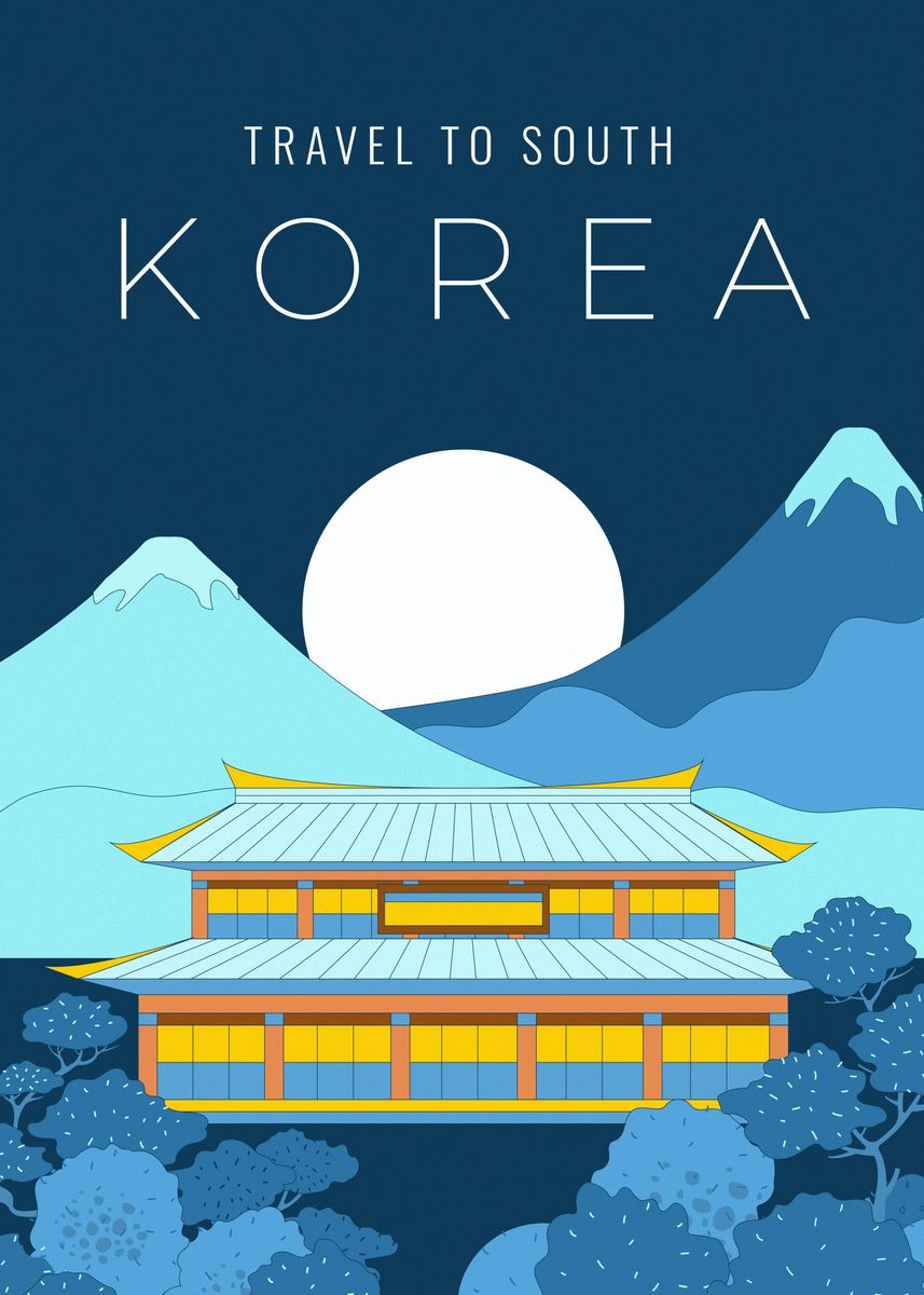 'South Korea' Poster, picture, metal print, paint by Javeline E | Displate